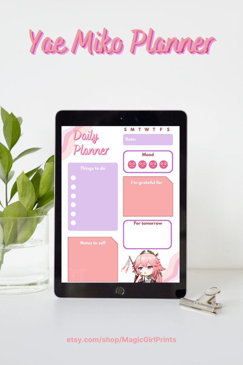 YAE MIKO Genshin Impact Digital Planner Download, Yae Miko Digital ...