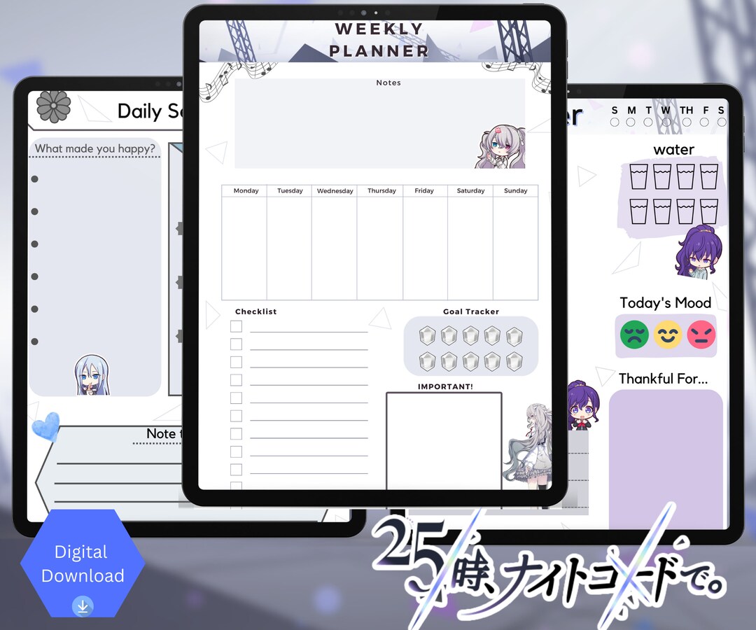 Project Sekai Weekly Planner, NIGHTCORD 25 Planner Journal,miku ...