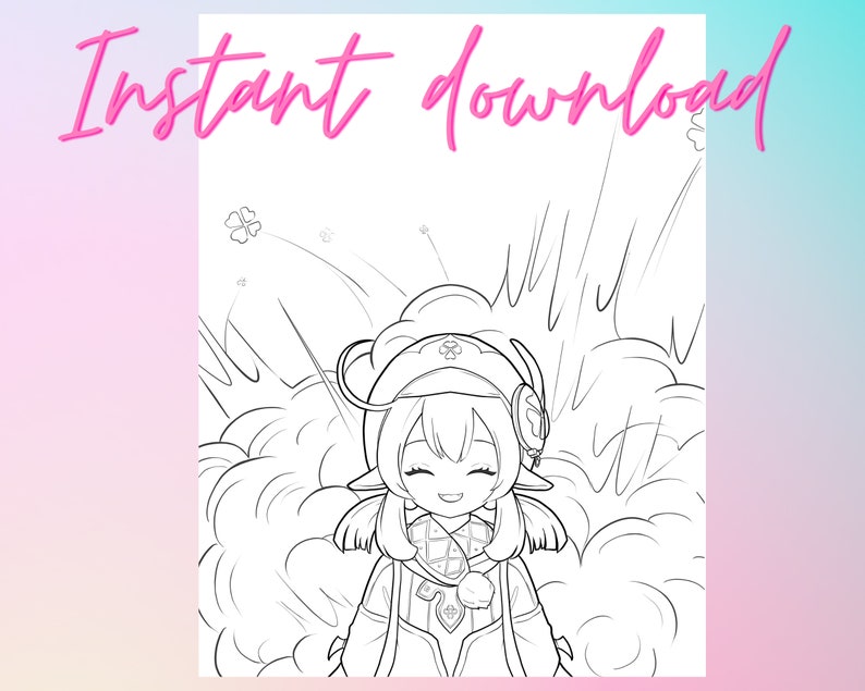 KLEE Genshin Impact Coloring Page Klee Genshin Download - Etsy Hong Kong