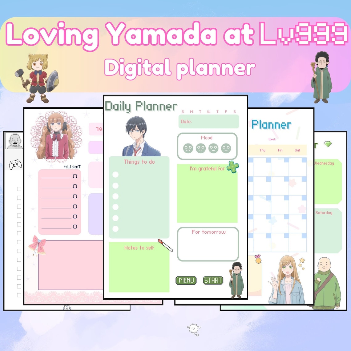 Video Game Anime Inspired Digital Planner, Otaku Inspired Planner ...