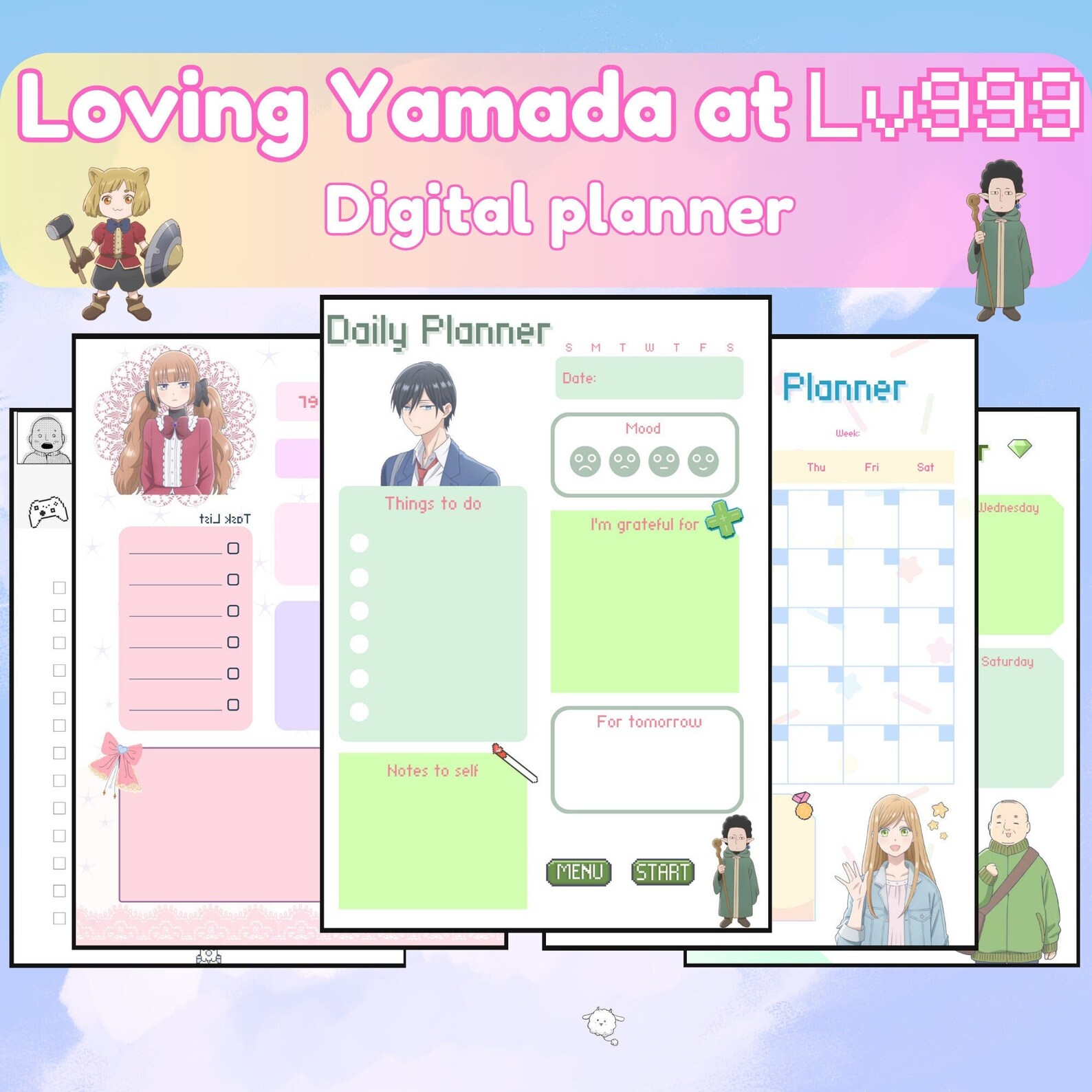 Video Game Anime Inspired Digital Planner, Otaku Inspired Planner ...