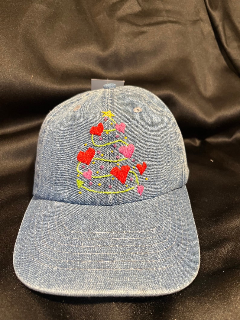 Hand Embroidered Christmas Tree Hat - Etsy