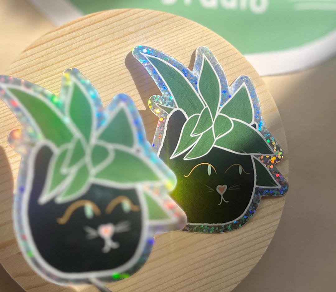 Keep Growing / Plant Art / Stickers / Funny Cat / Stickers / Water ...