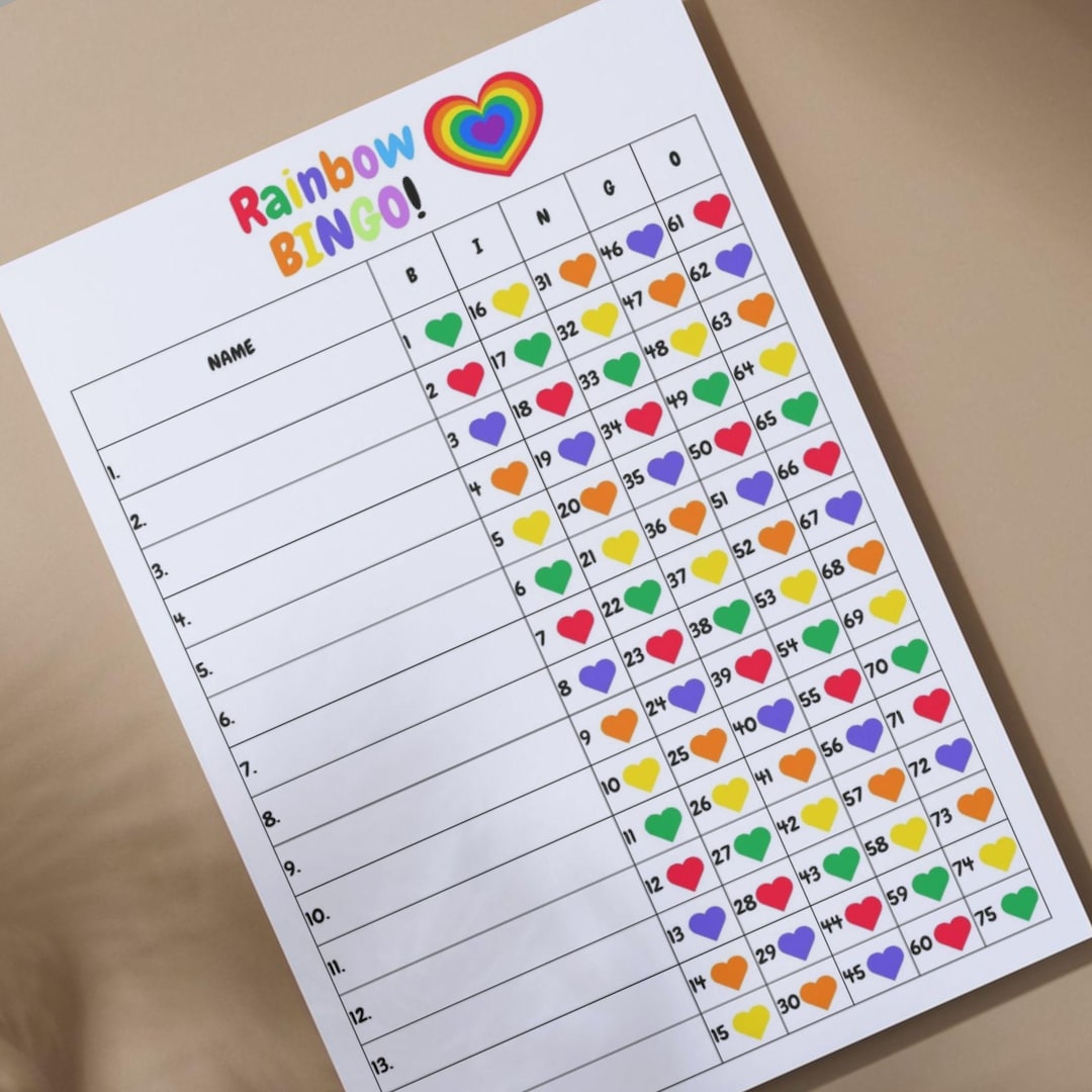 Bingo Games | Rainbow Bingo | Bingo Sheets 1-75 | Mixed, Straight ...