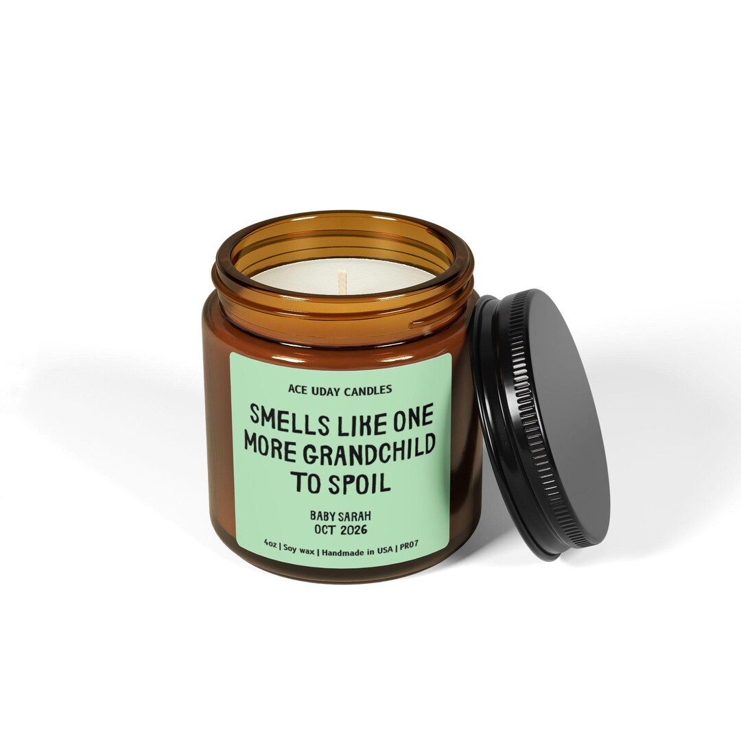 Custom Pregnancy Reveal Candle: Personalized Grandparents Gift - PR07 ...