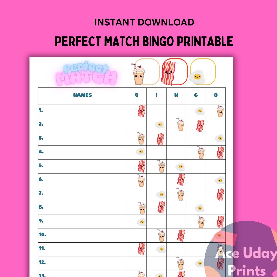 Perfect Match Bingo Boards | Bingo Sheets 1-75 | Mixed, Straight, Blank ...