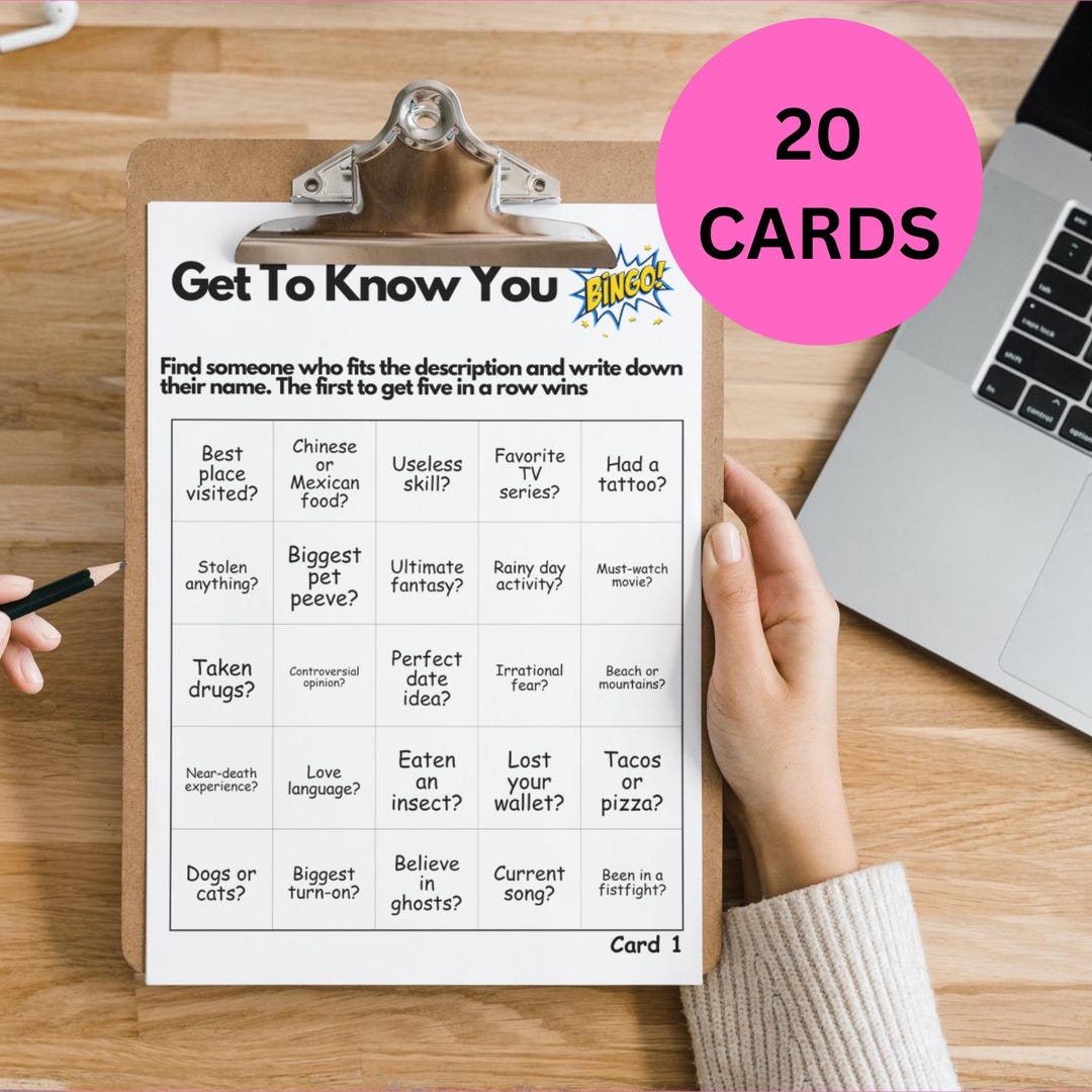 Get to Know You Bingo – 20 Pre-filled Printable Icebreaker Cards | Fun ...