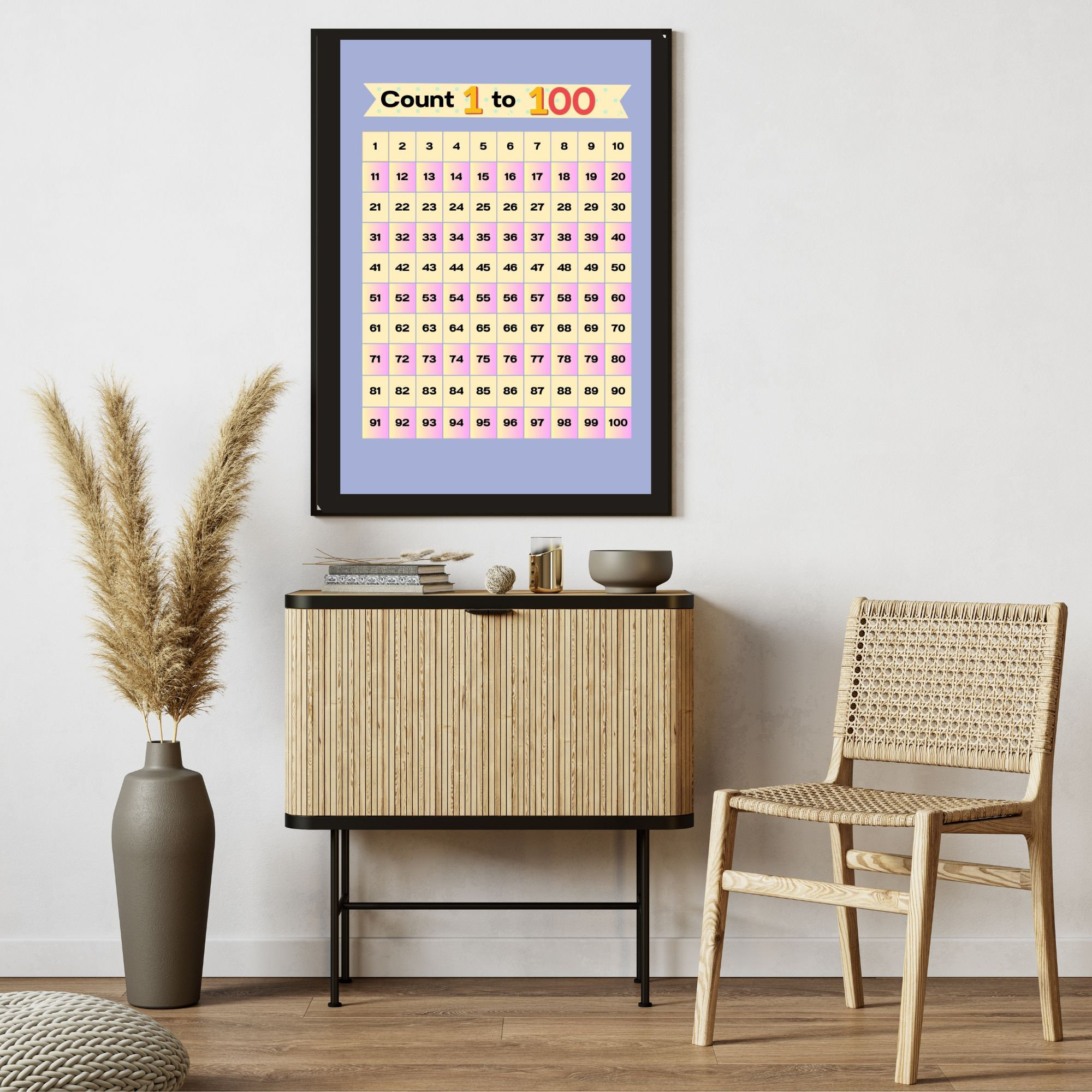 Hundred Number Chart Educational Posters Count to 100 100 Chart Hundred ...