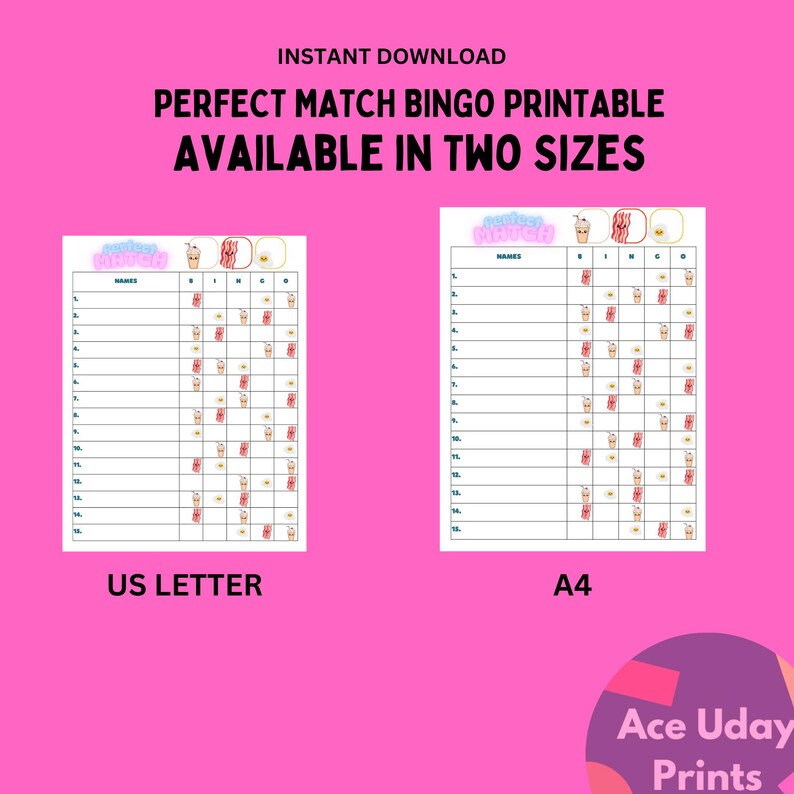 Perfect Match Bingo – 3 Pack Printable Game Cards | Romantic Icebreaker ...