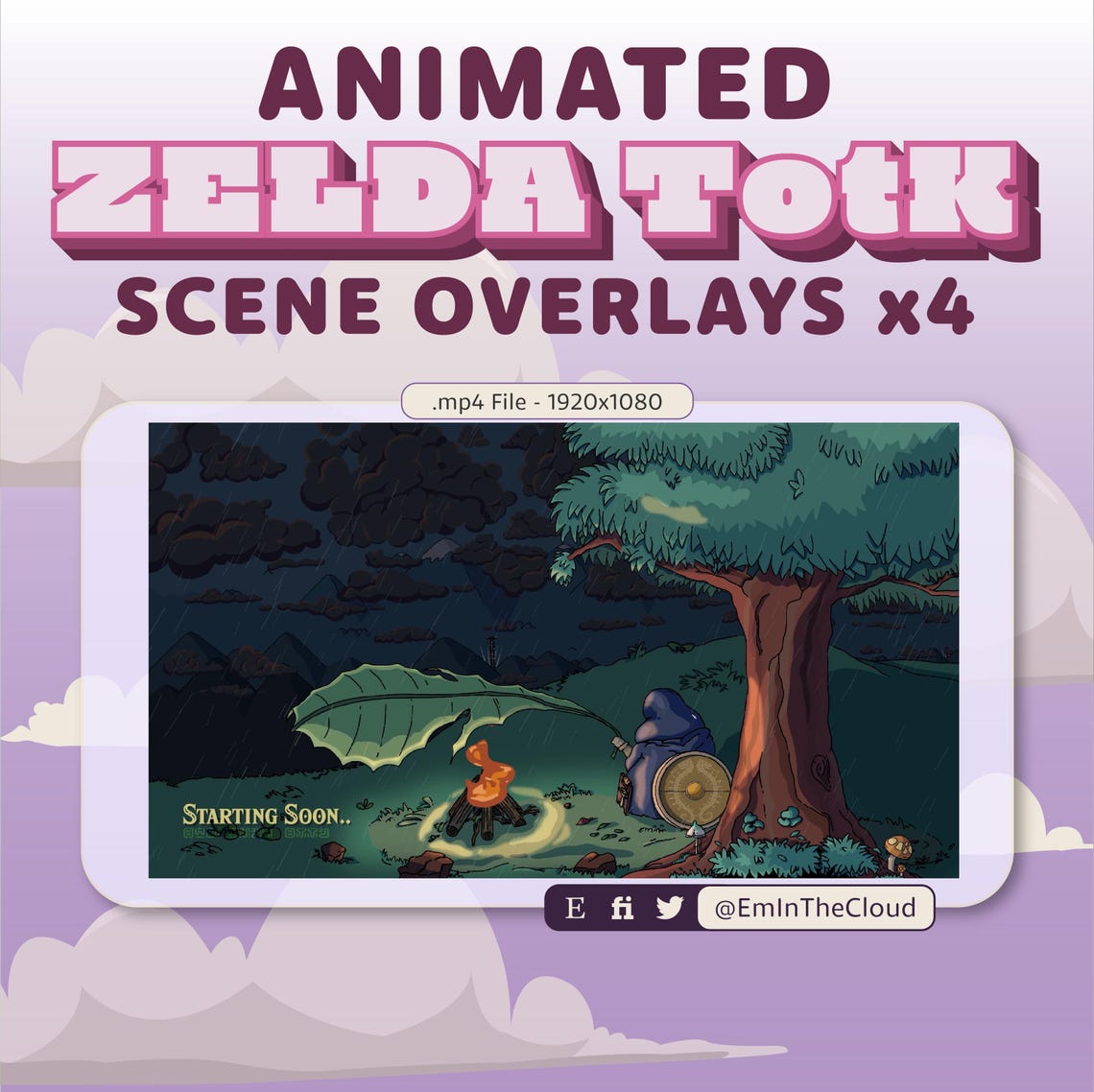 Zelda Animated Scene Overlays - Starting Soon, Be Right Back, Ending ...
