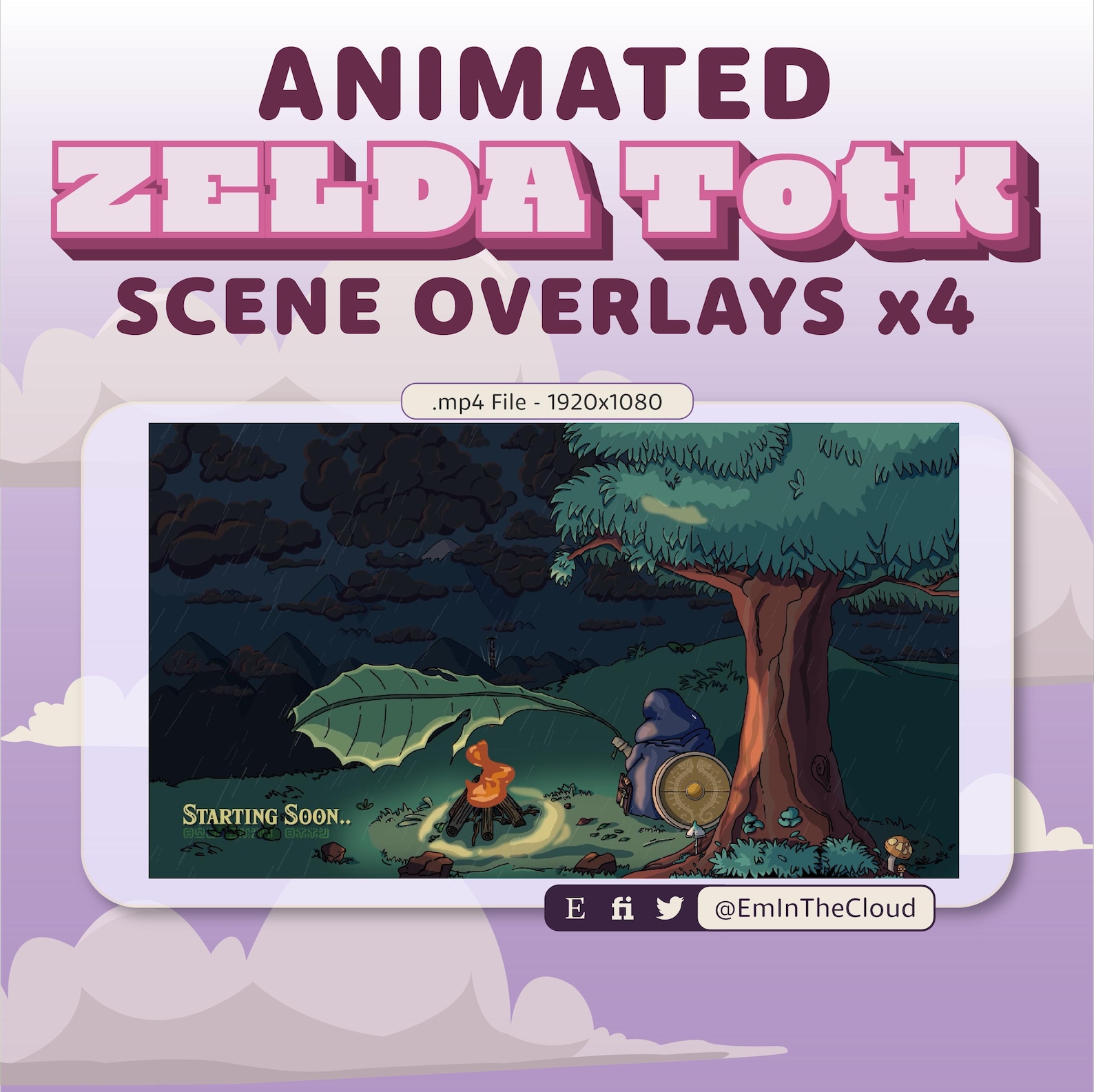 Zelda Animated Scene Overlays - Starting Soon, Be Right Back, Ending ...