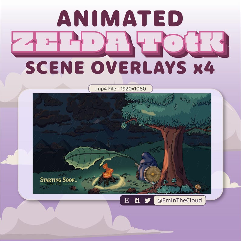 Zelda Animated Scene Overlays - Starting Soon, Be Right Back, Ending ...