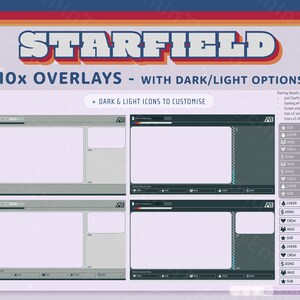 STARFIELD Stream Overlays Just Chatting Game Overlays - Etsy