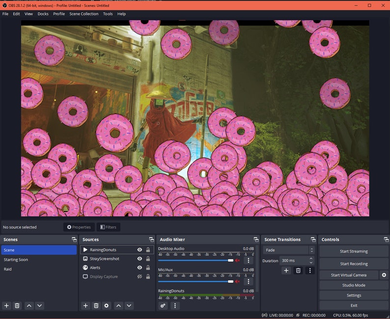 ANIMATED Raining Donuts Raid Alert for Twitch - Etsy