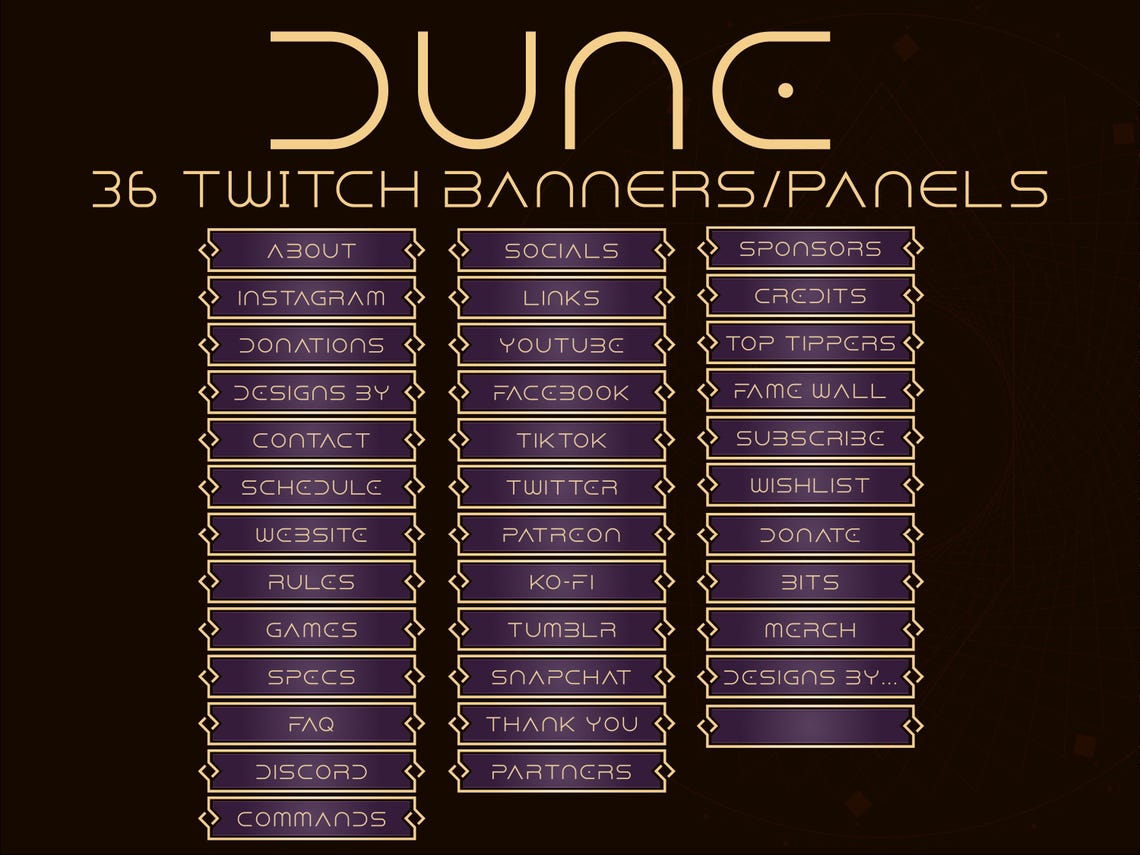 DUNE Stream Pack - Animated Scenes, Overlays, Stinger Transitions and ...