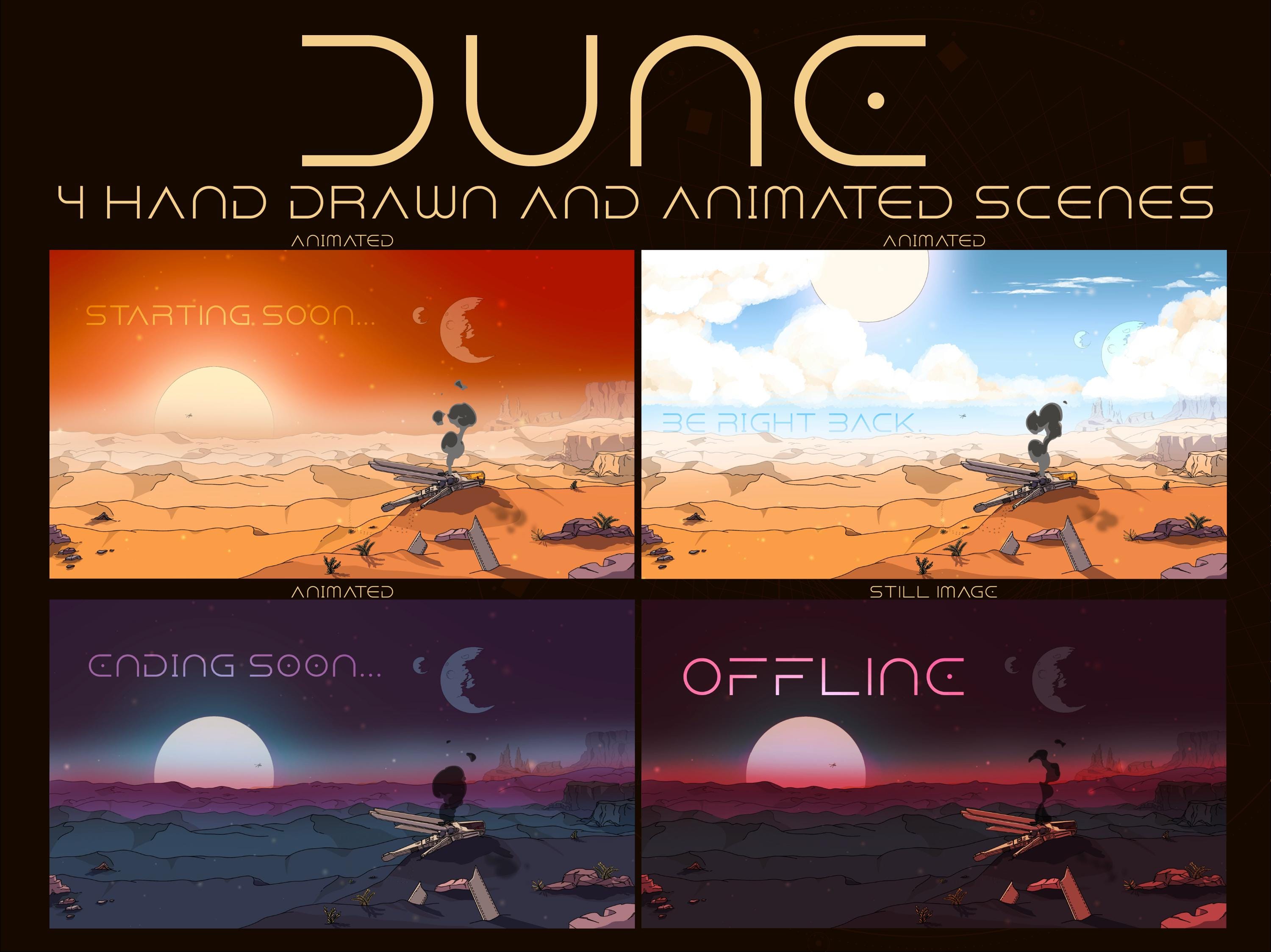 DUNE Stream Pack - Animated Scenes, Overlays, Stinger Transitions and ...