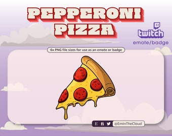 11x Pepperoni Pizza Twitch Sub/bit Badges + Bonus Animated Pizza Emote ...