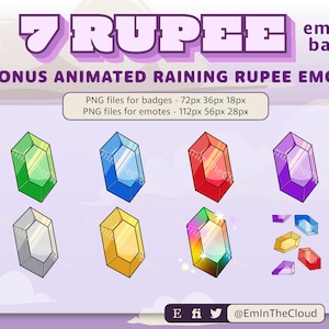 Zelda Rupees Twitch Badge Emotes - Animated Raining Rupee Emote - Etsy