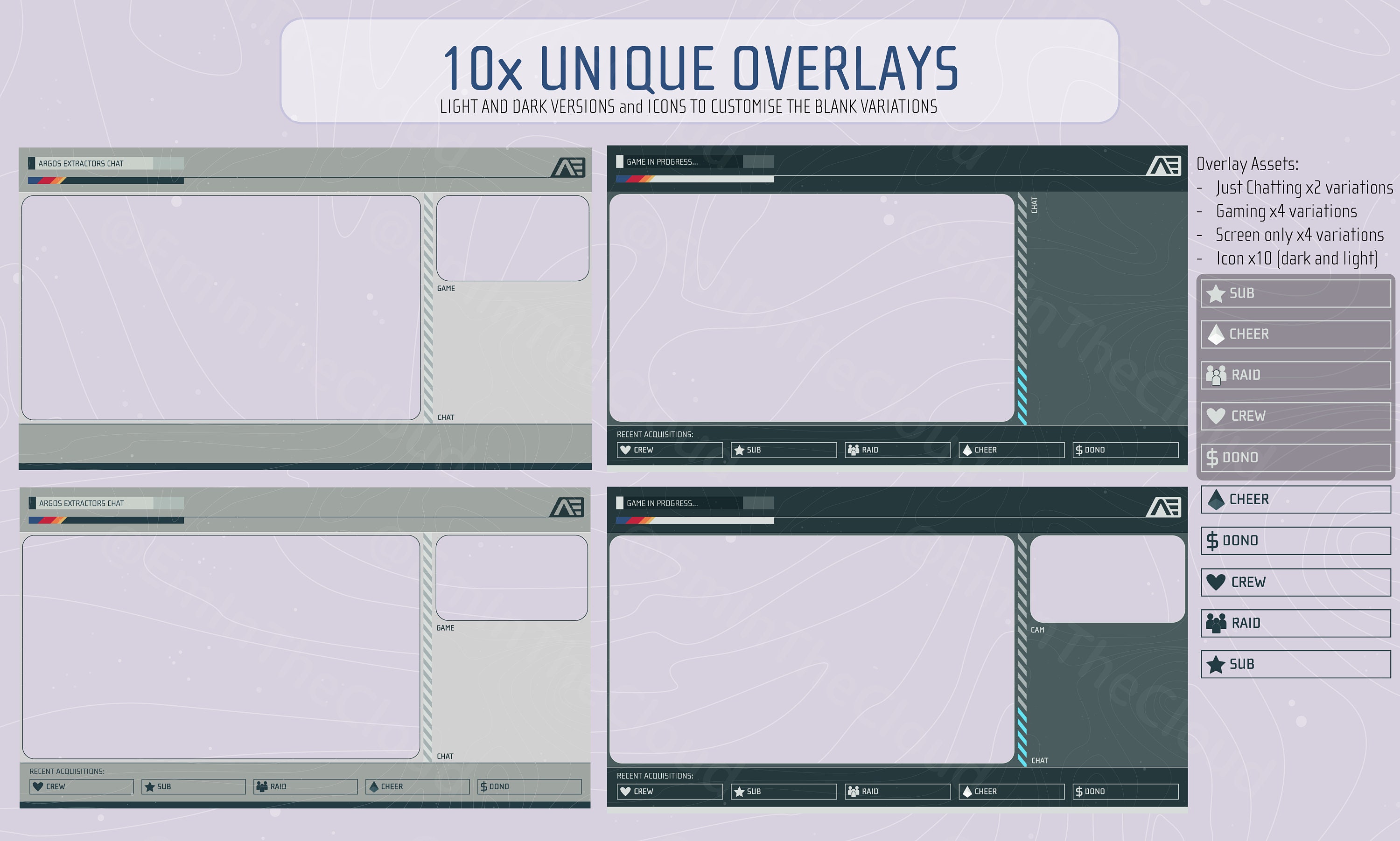 STARFIELD Stream Pack 121 Assets. Animated, Overlays, Badges, Webcam - Etsy
