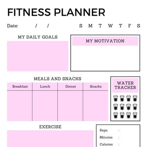 Fitness Planner Printable | Workout Planner | Health and Fitness ...