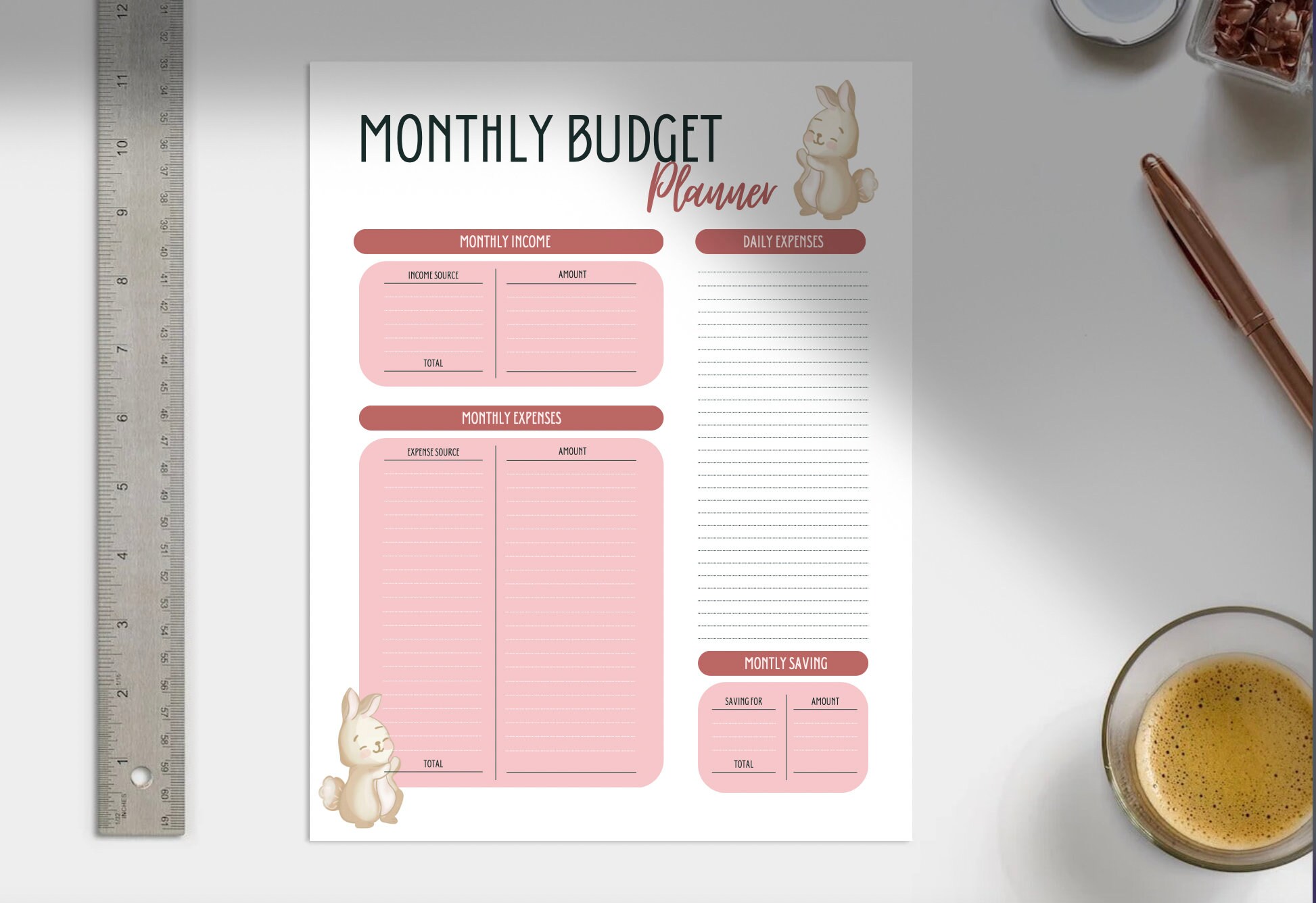 Income & Expense Tracker Printable | Business Financial Planner | Bill ...