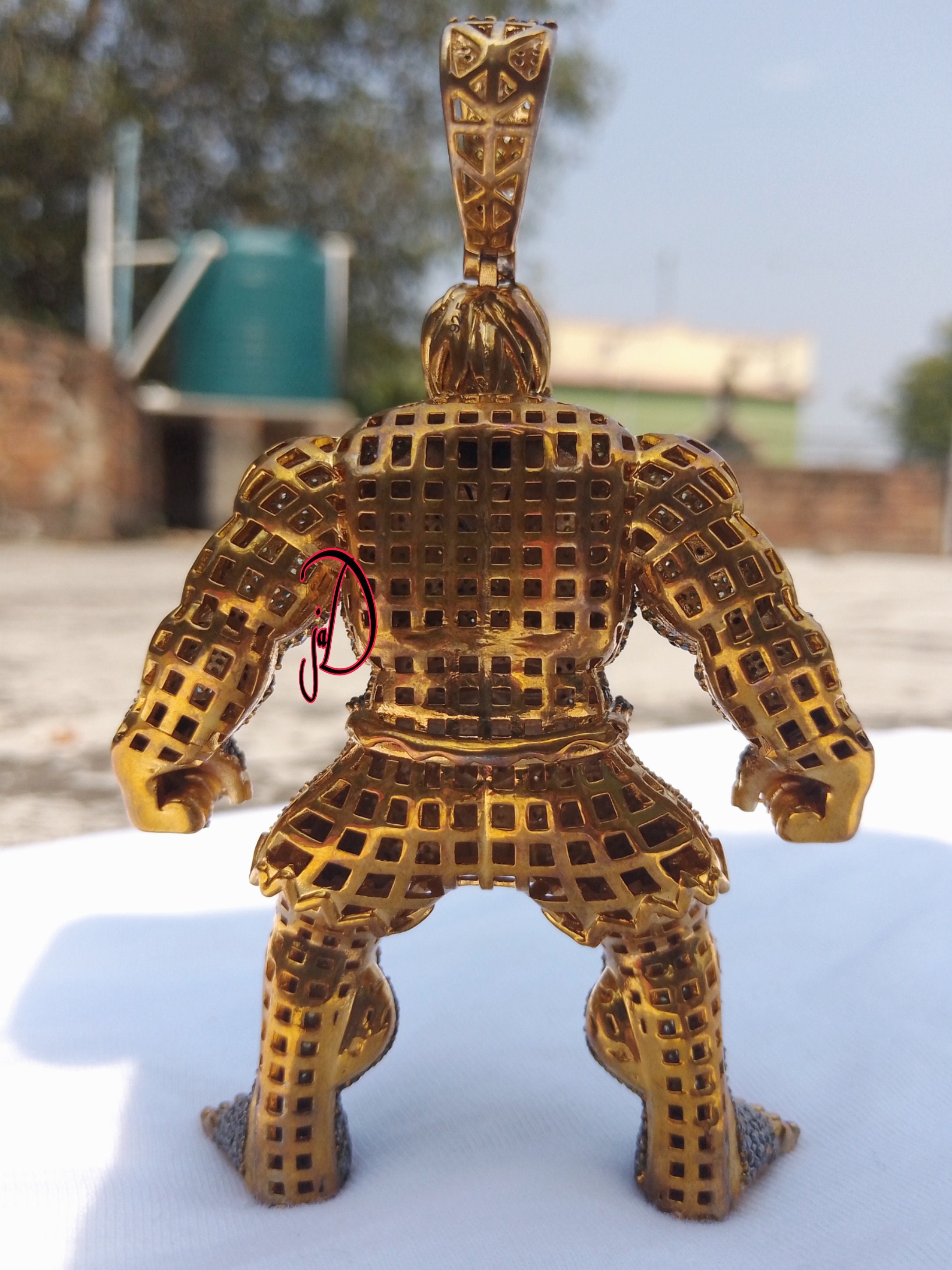 Custom Hulk 925 Silver Prong Moissanite Diamond Iced Out Necklace Hip ...