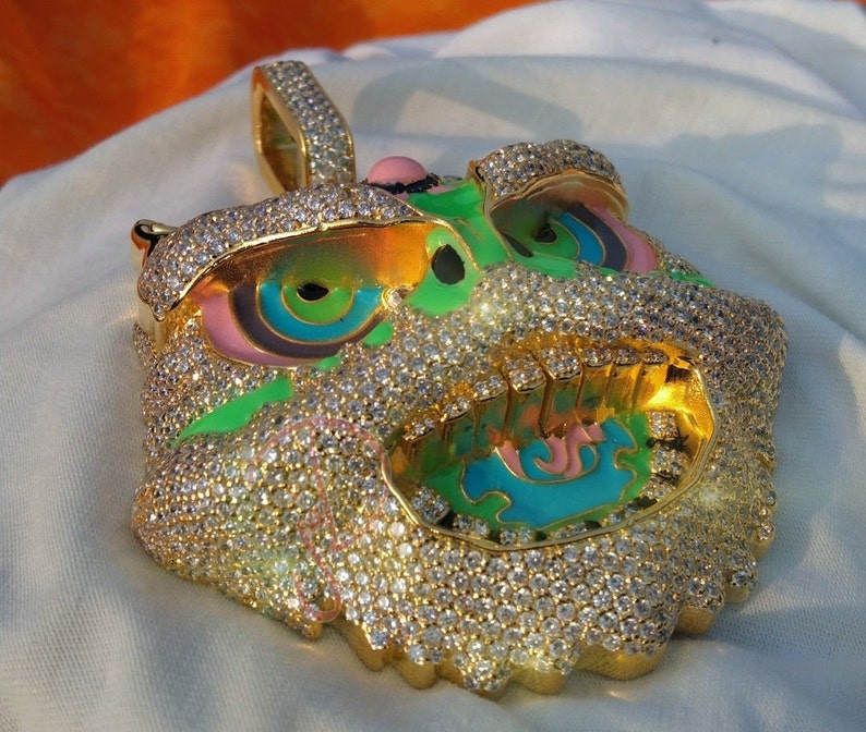 Custom Angry Giant 925 Silver Prong Moissanite Diamond Iced Out ...