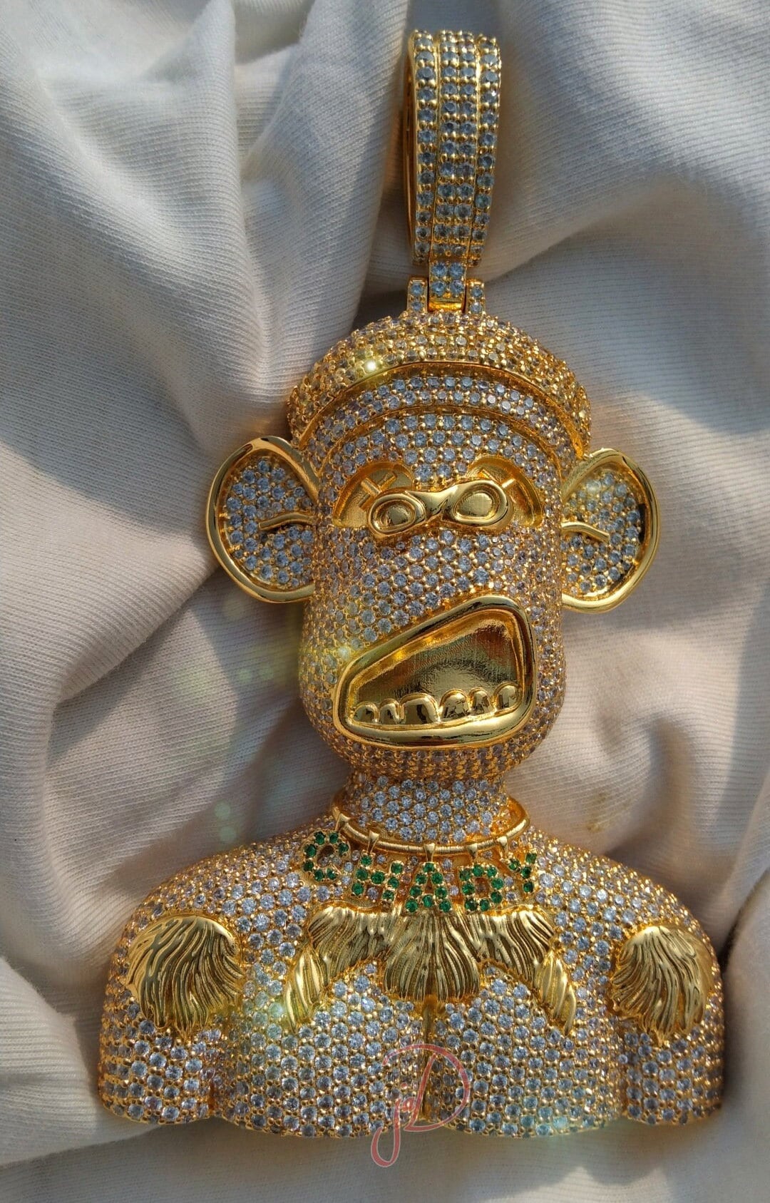 Custom Animal Monkey 925 Silver Moissanite Diamond Iced Out Necklace ...