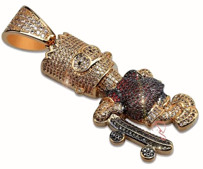 Cartoon Bart Simpson 925 Silver Moissanite Diamond Iced Out Pendant Hip ...