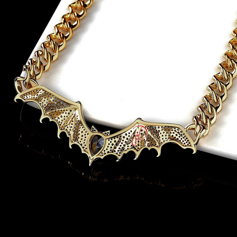 Custom Animal Bat 9.86mm Iced Out Chain 925 Silver Moissanite Diamond ...