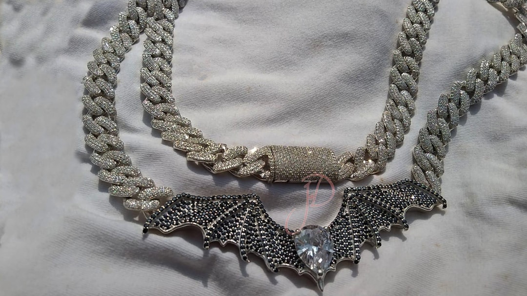 Custom Animal Bat 925 Silver Moissanite Diamond Iced Out 22inch ...