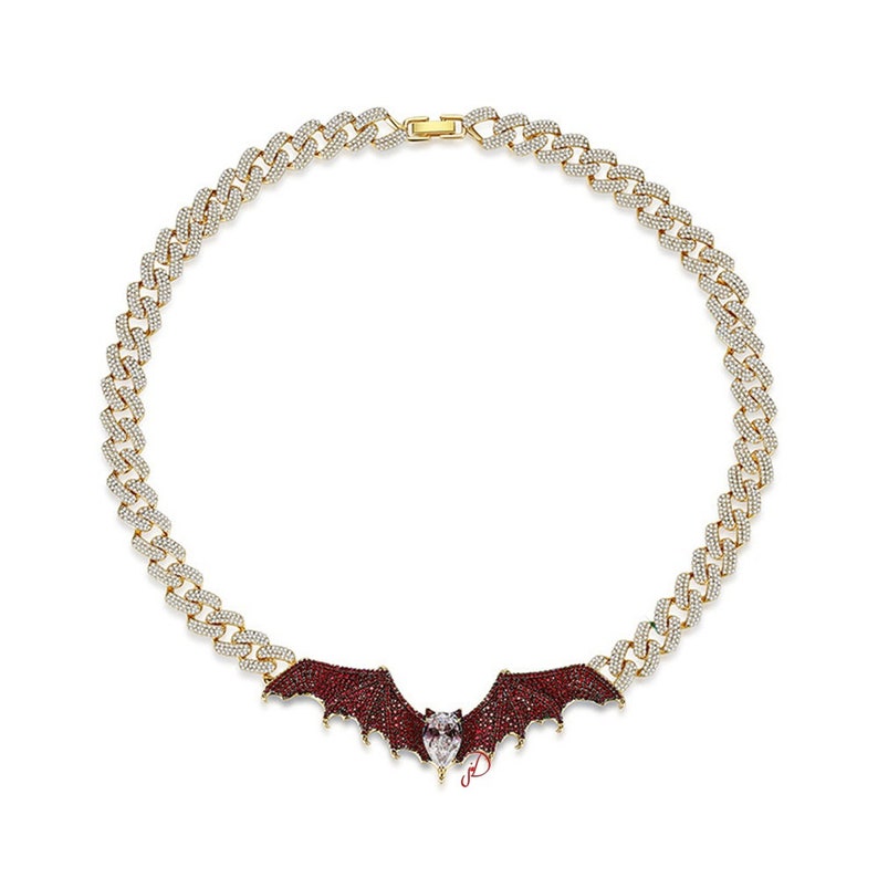 Custom Animal Bat 9.86mm Iced Out Chain 925 Silver Moissanite Diamond ...