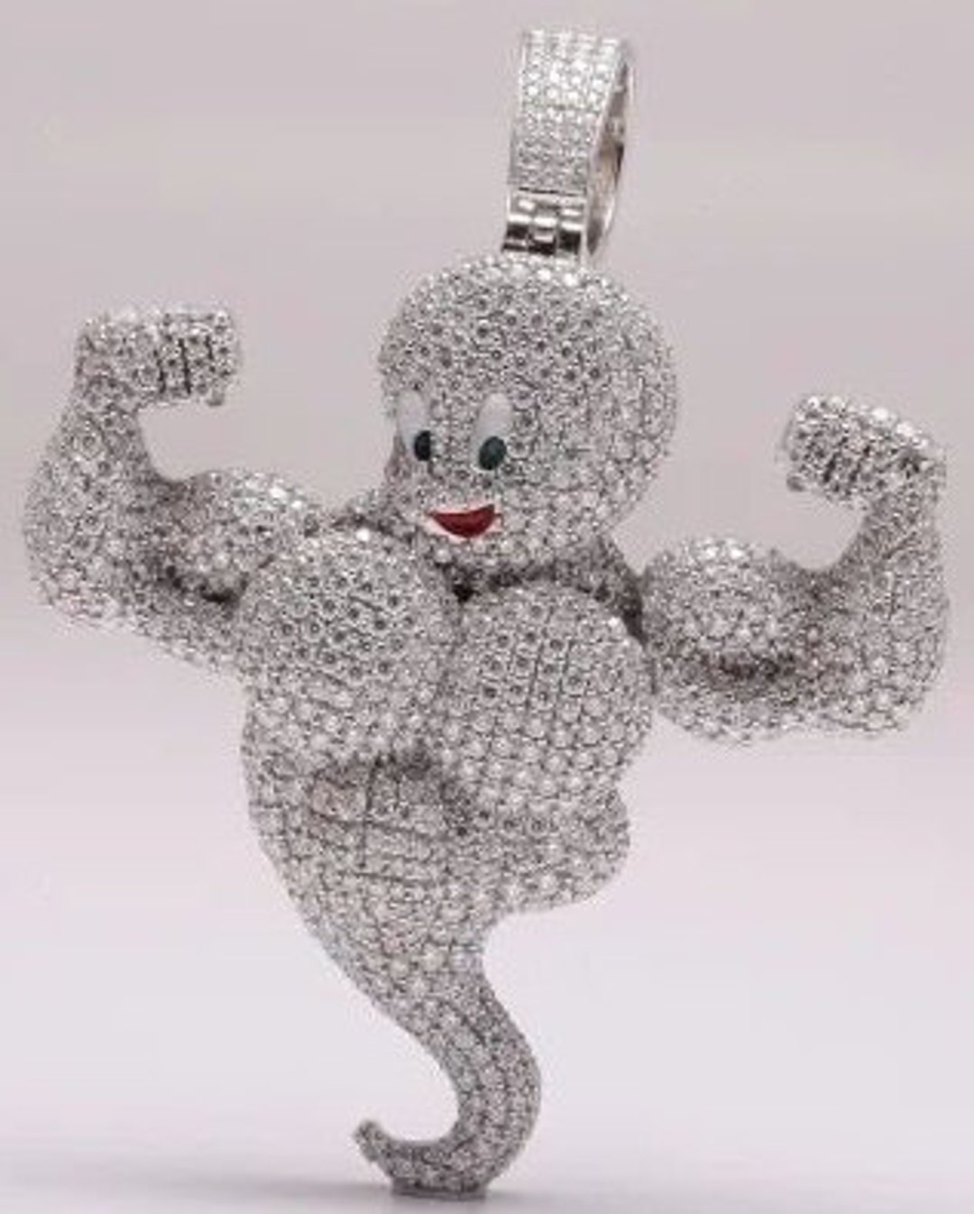 Custom Cartoon Character Body Face 925 Silver 18ct Moissanite Diamond ...