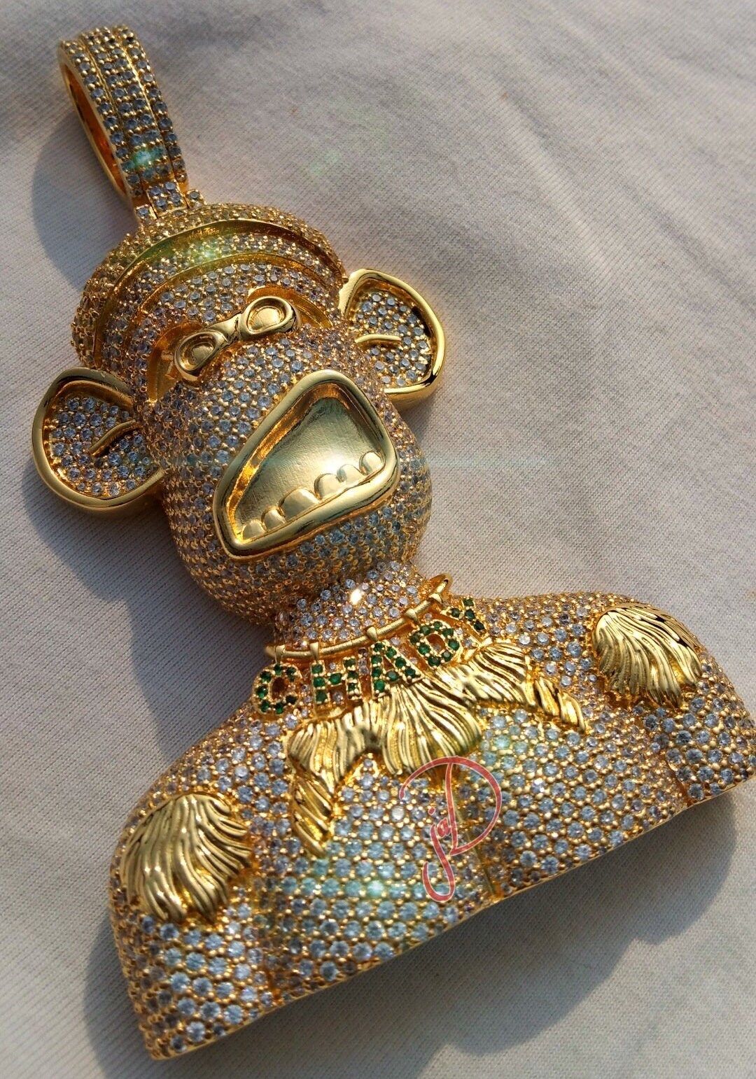 Custom Animal Monkey 925 Silver Moissanite Diamond Iced Out Necklace ...