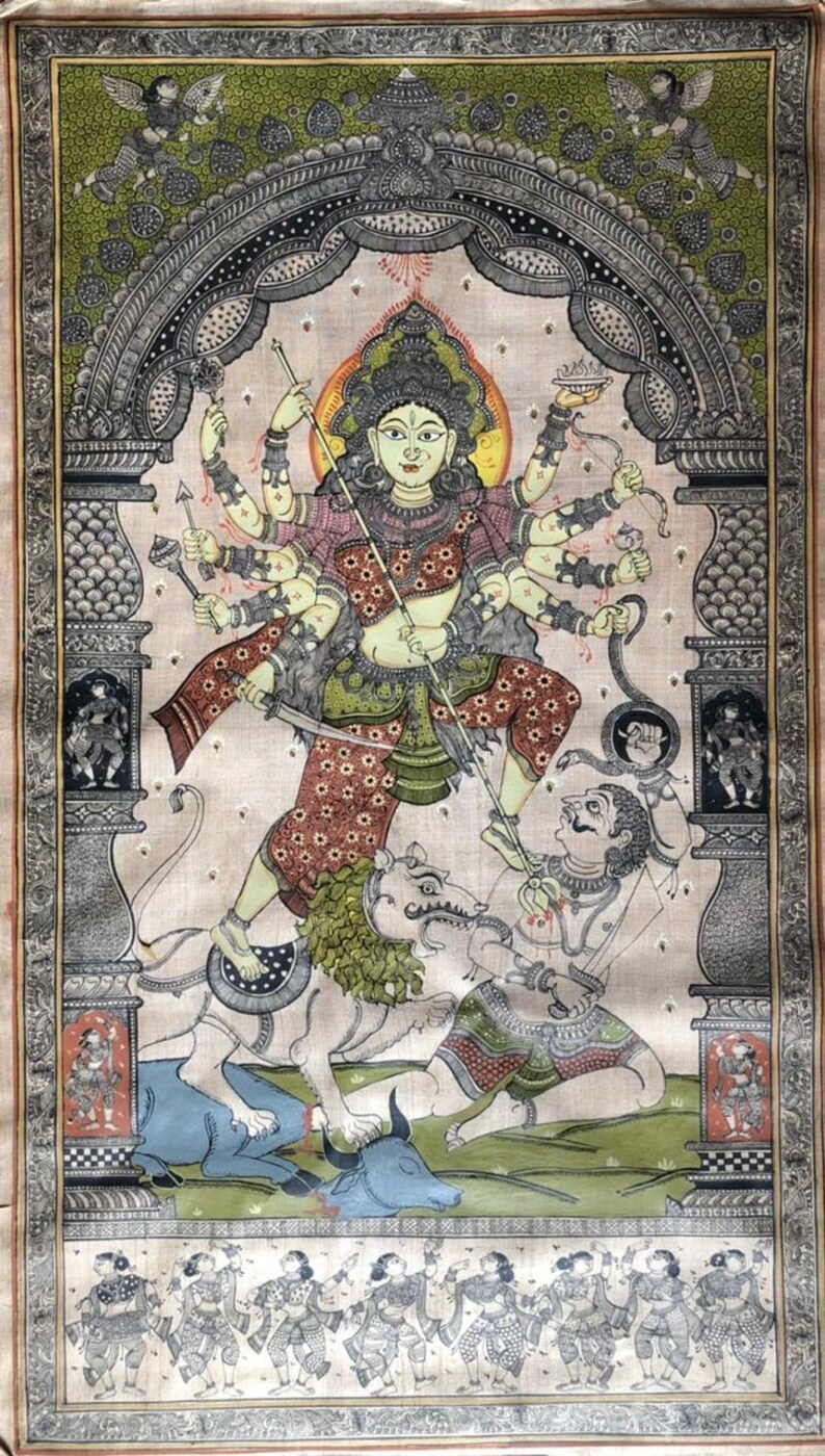 Odisha Pattachitra Painting on Silk of Lord Durga Maatha - Etsy