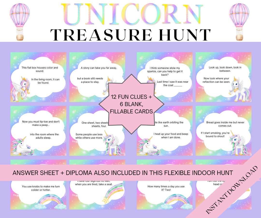 The Great Unicorn Scavenger Hunt / Treasure Hunt for Kids - Etsy