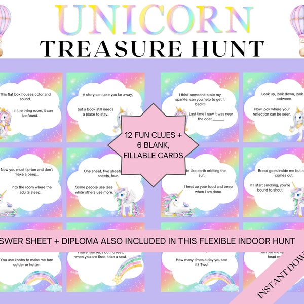 Unicorn Scavenger Hunt - Etsy
