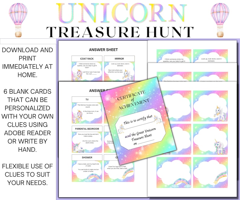 The Great Unicorn Scavenger Hunt / Treasure Hunt for Kids - Etsy