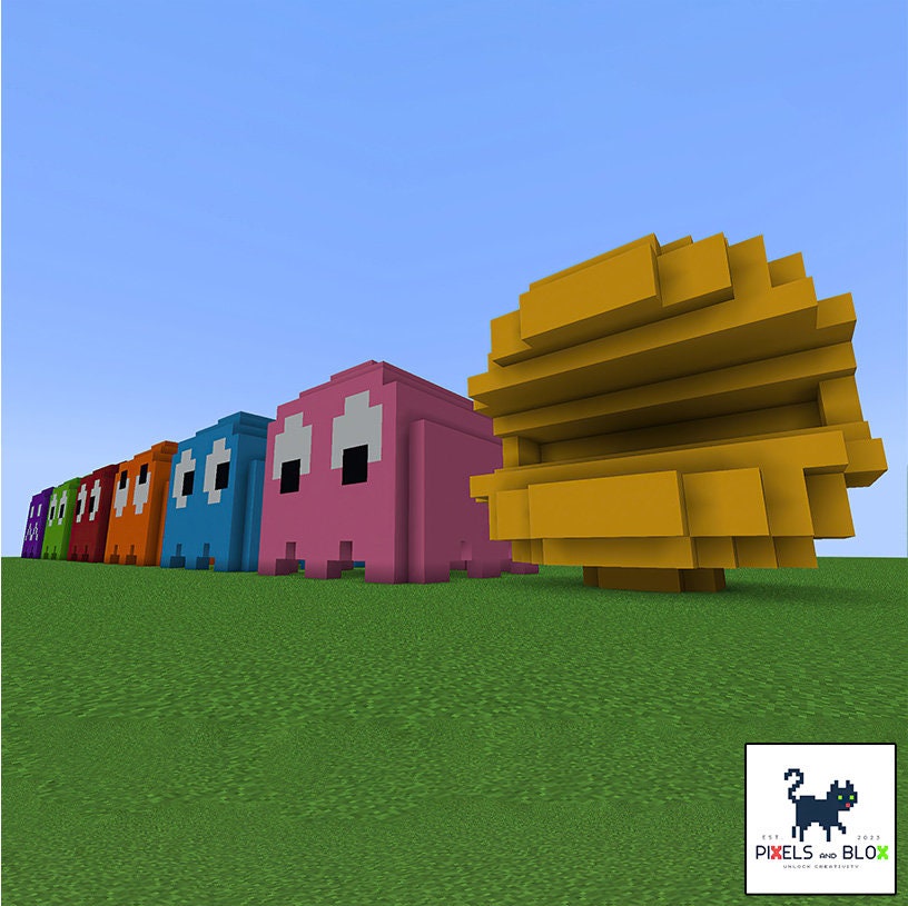 Pacman and Ghosts Minecraft Step by Step Build Pattern - Etsy