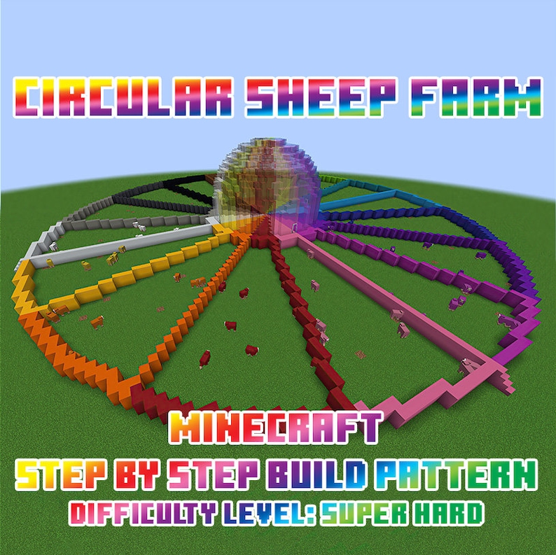 Circular Sheep Farm Minecraft Step by Step Build Pattern - Etsy