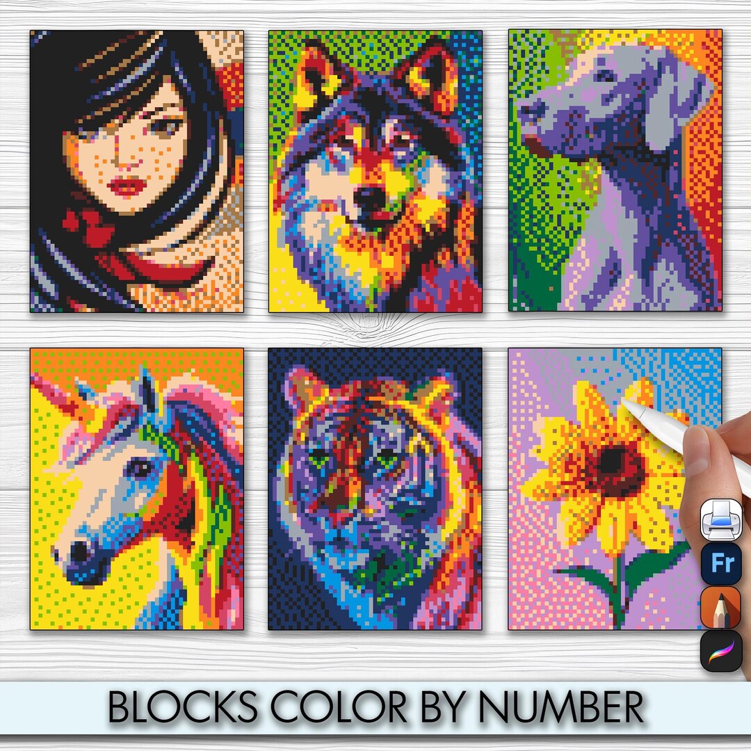 Blocks Coloring Pages Set 15 - Square Pattern Sheets - Printable ...