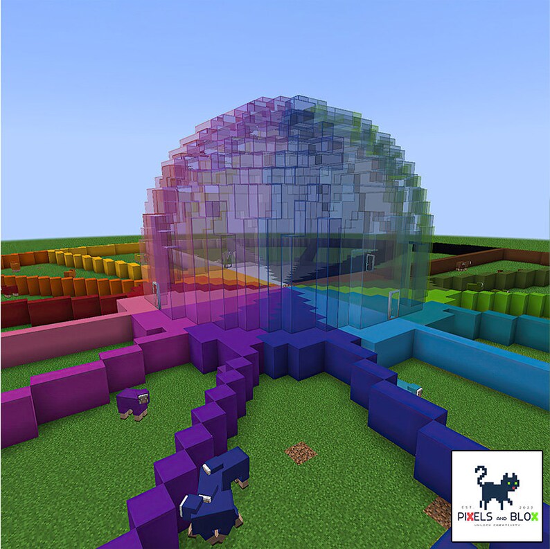 Circular Sheep Farm Minecraft Step by Step Build Pattern Building ...