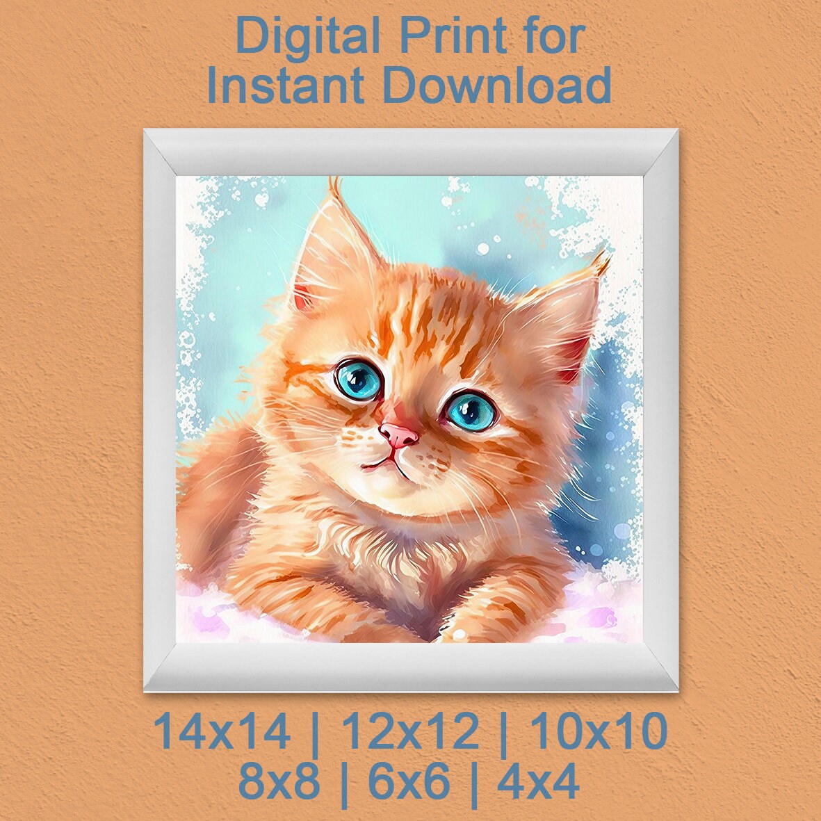 Ginger Cat Watercolor 3 Printable Wall Art Instant Digital - Etsy