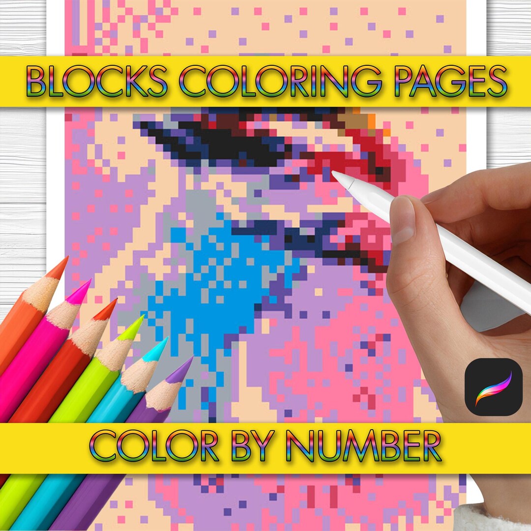 Bird 1 Blocks Coloring Pages - Square Pattern Sheets - Printable ...