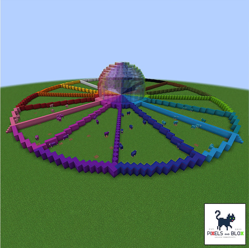 Circular Sheep Farm Minecraft Step by Step Build Pattern - Etsy