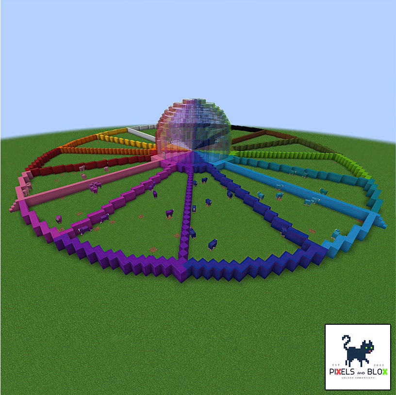 Circular Sheep Farm Minecraft Step by Step Build Pattern Building ...