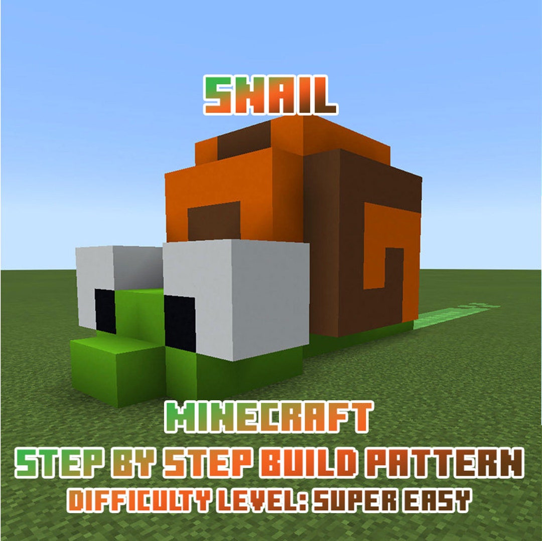 Snail Minecraft Step by Step Build Pattern Building Blocks Pattern ...