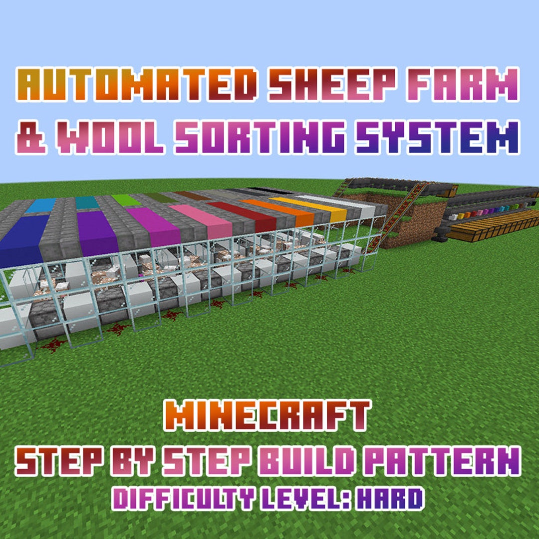 Automated Sheep Farm Minecraft Step by Step Build Pattern Building ...