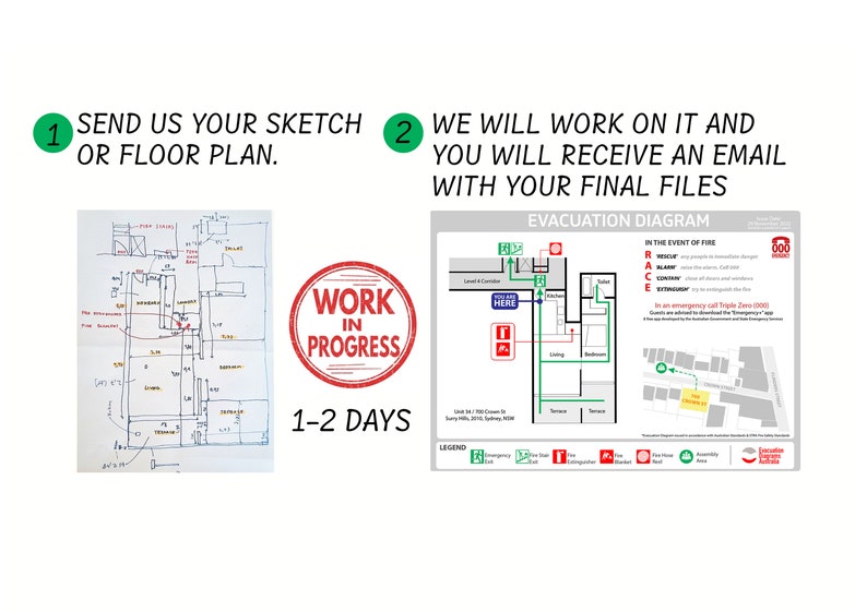 Evacuation Diagram / Plan for Airbnb and STRA , Fire Safety - Etsy