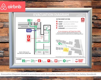 Evacuation Diagram / Plan for Airbnb and STRA Fire Safety - Etsy